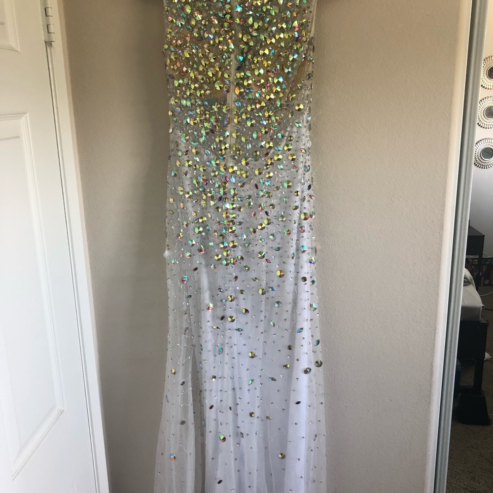 White & Swarovski Crystal Prom Dress - Gem